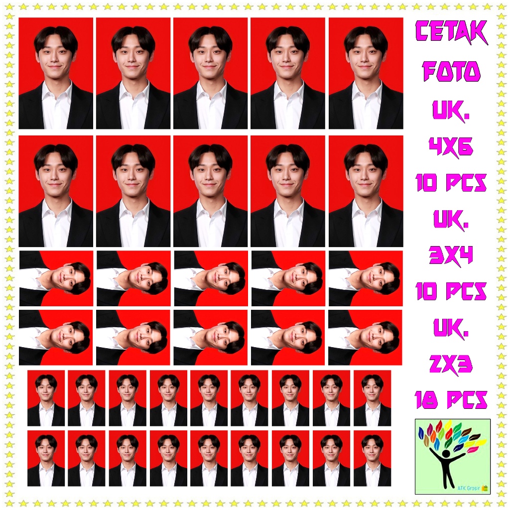 Jual Cetak Pas Foto Free Ganti Background / Glossy & Doff | Shopee ...