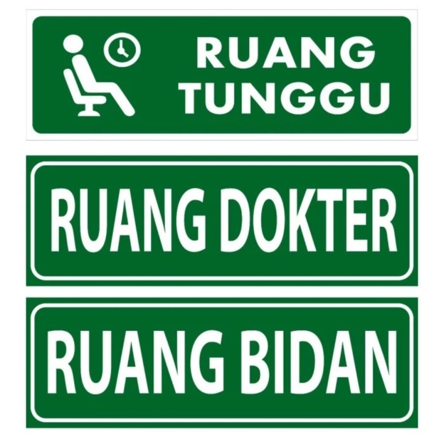 Jual STIKER SIGN 10×30cm RUANG DOKTER/RUANG BIDAN rambu k3 RUANG TUNGGU ...