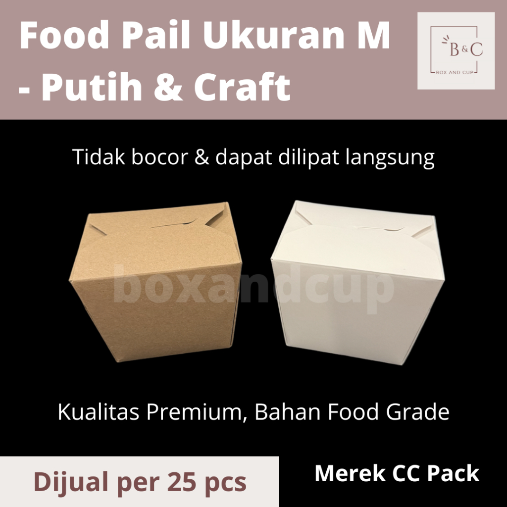 Jual Food Pail / Lunch Paper Box / Kemasan Rice Box / Dus Nasi / Kotak ...
