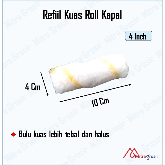 Jual Bulu Kuas Roll Refill Ukuran 4" / Bulu Kuas Roll Kapal Kecil ...