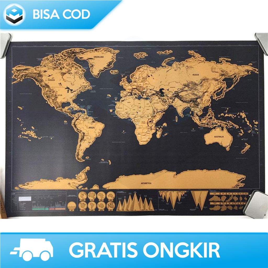 Jual POSTER PETA DUNIA AESTHETIC VINTAGE HIASAN DINDING WORLD MAP ...