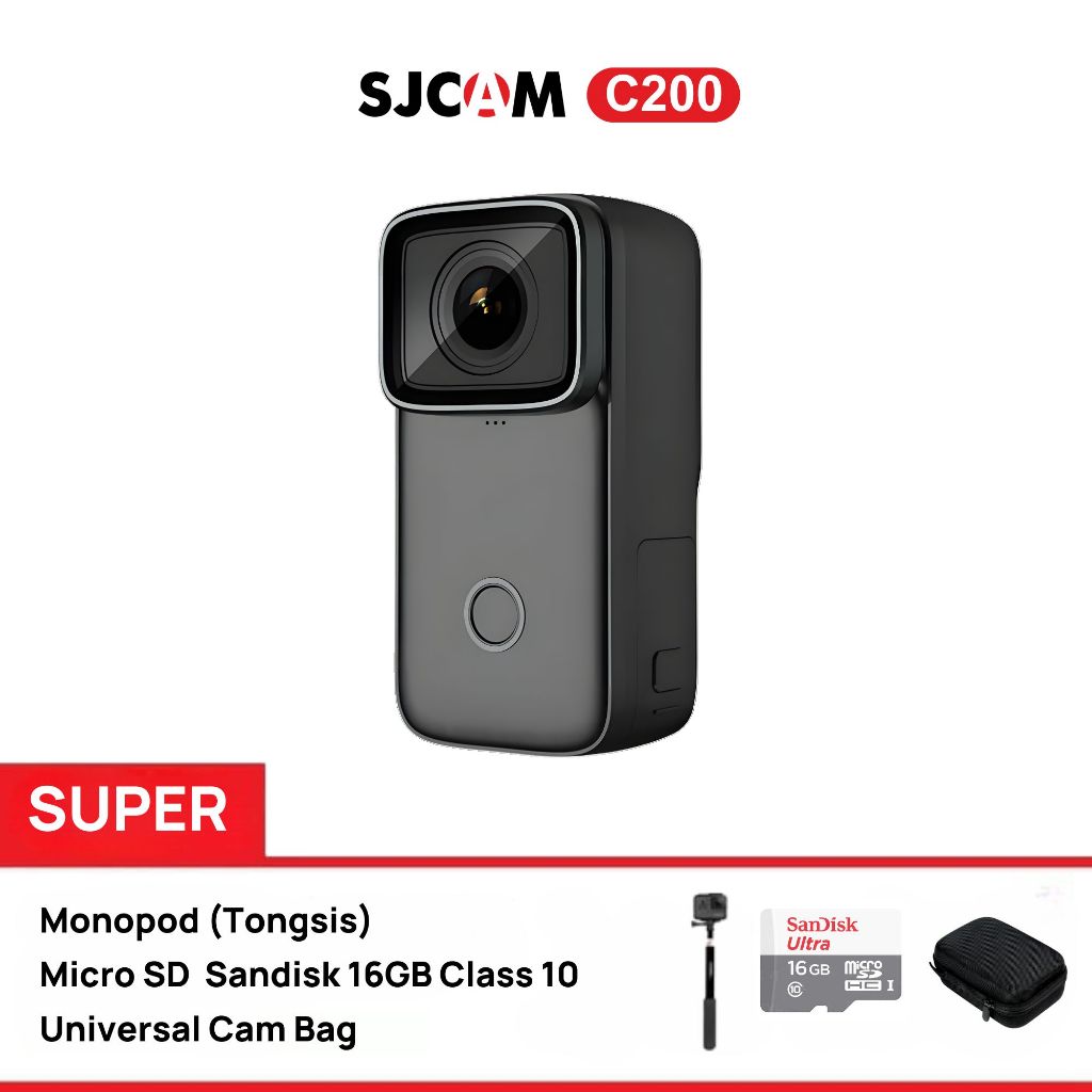 Jual SJCAM C200 Body Cam thumb magnetic mini Camera SUPER 16GB | Shopee ...