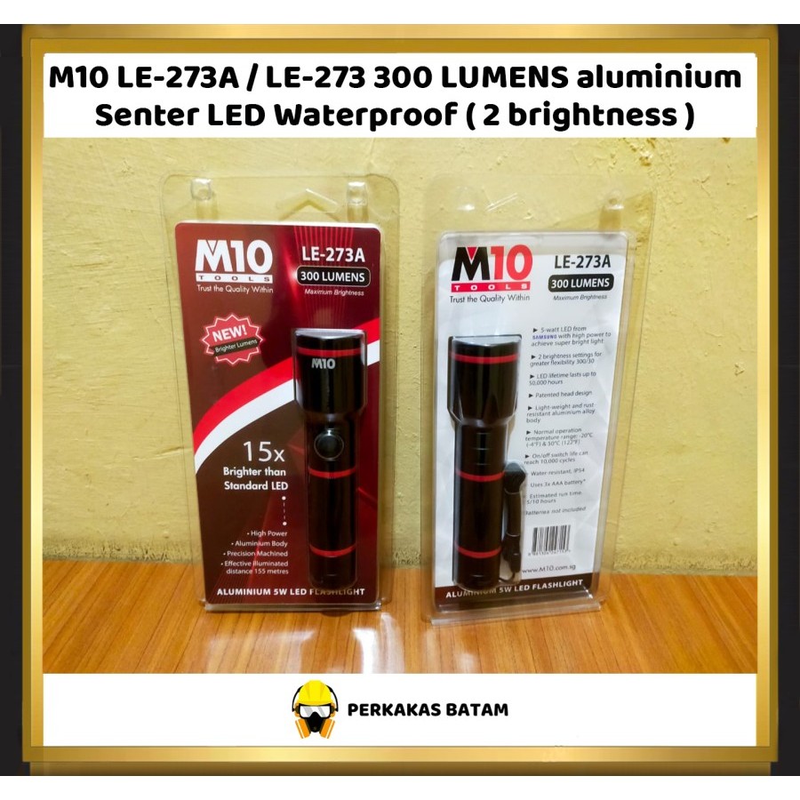 Jual Senter LED M10 LE-237A Aluminium 300 Lumens LE-273 Waterproof ...