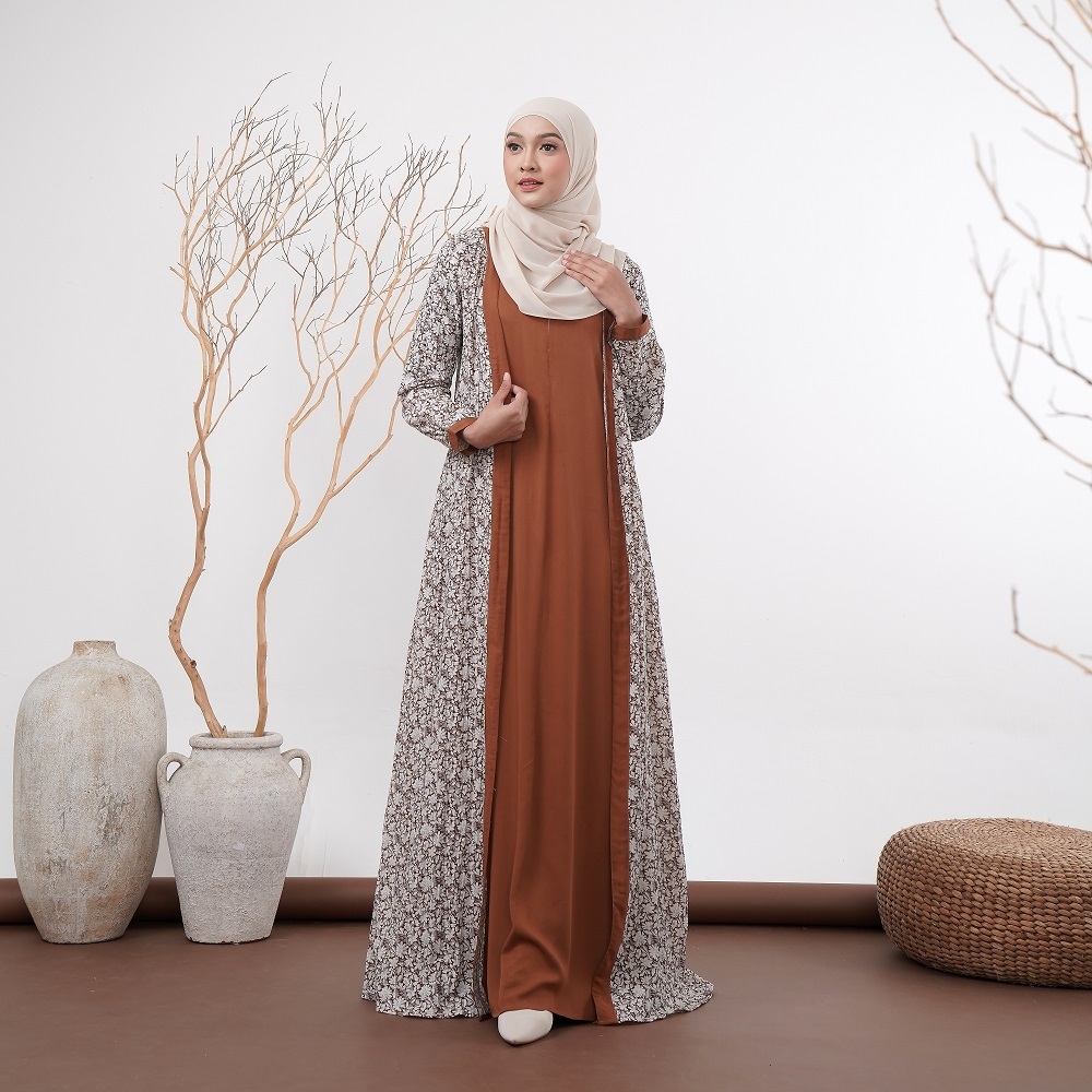 Jual Le Khari Valerie Gamis Cotton Crepe Combi Rayon Viscose Gamis Busui Size S - XL | Shopee ...