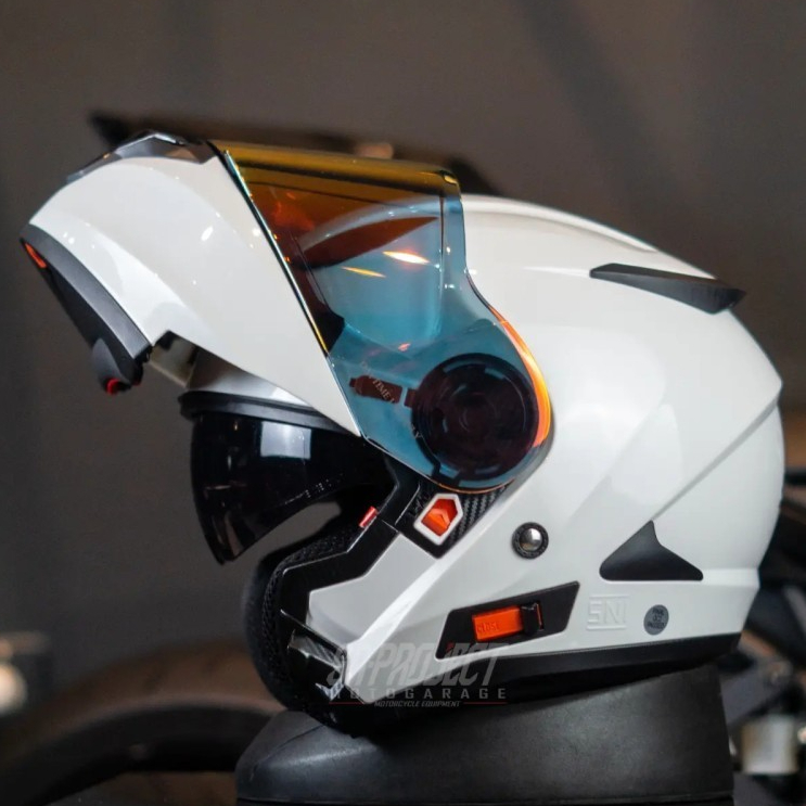 Jual Helm SNAIL M1 Modular white pearl HELM FULL FACE MODULAR SNAIL ...