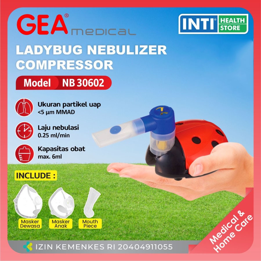 Jual GEA | Nebulizer Ladybug NB 30602 | Alat Uap Anak / Dewasa | Shopee ...