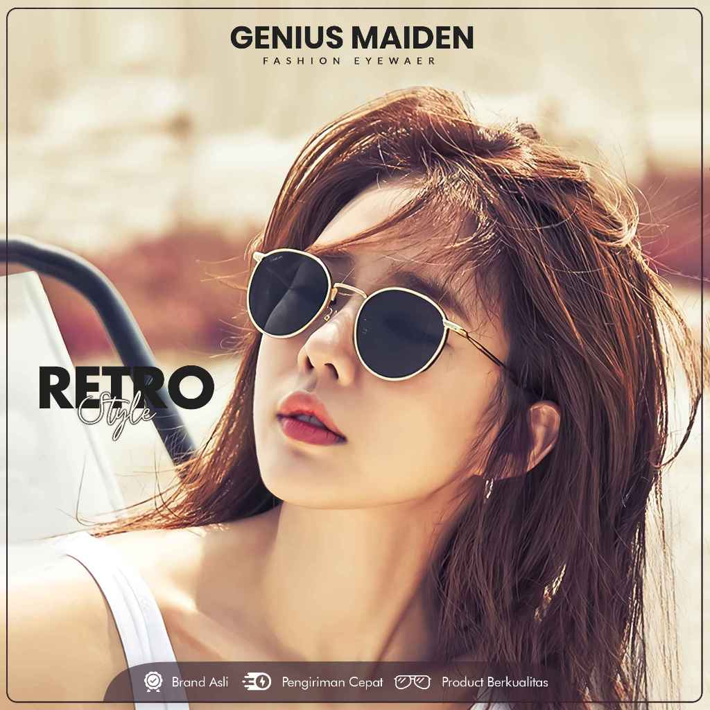 Jual Genius Maiden Kacamata Hitam Sunglasses Fashion Korea Bahan Metal ...