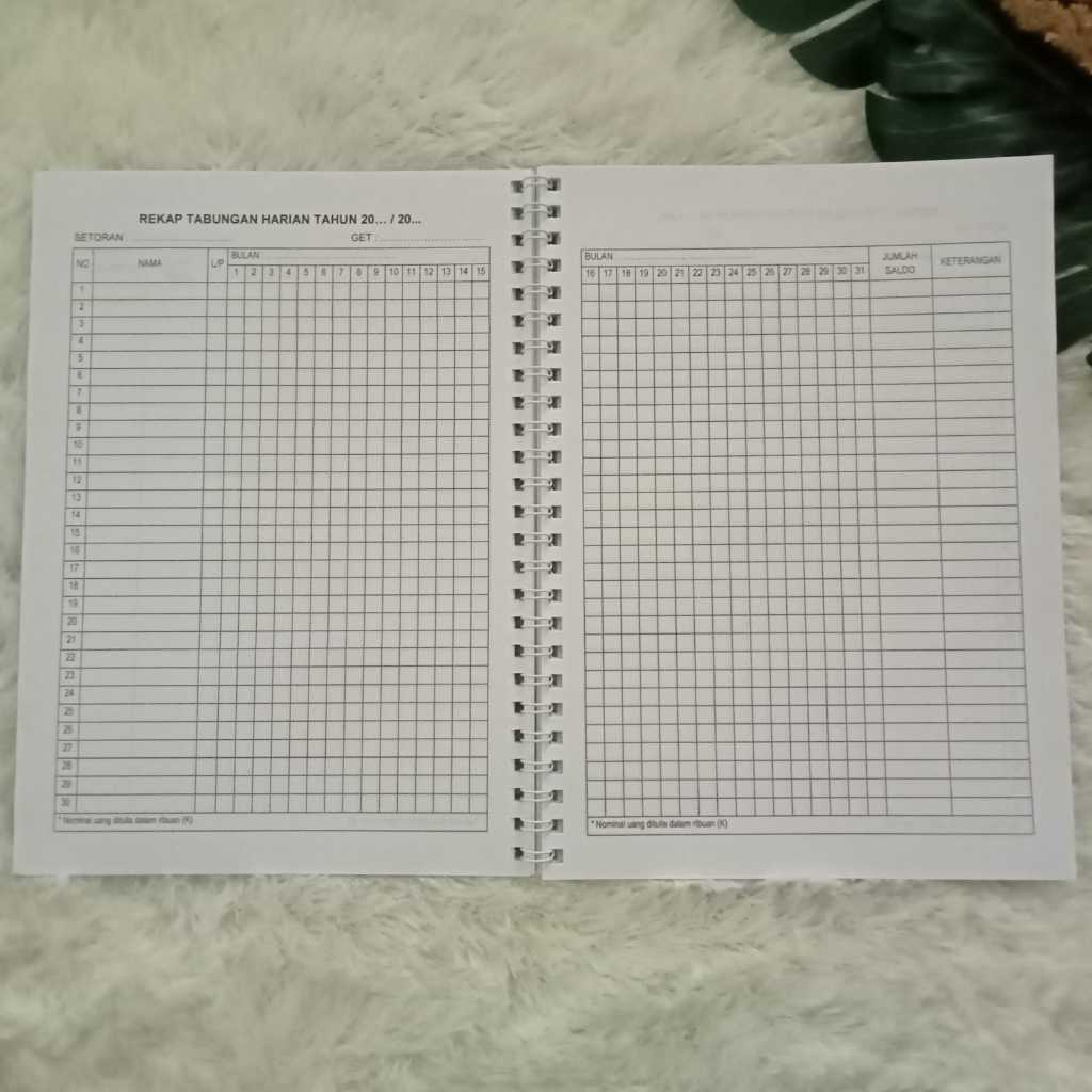 Jual BUKU REKAP TABUNGAN SEKOLAH JILID SPIRAL 100HAL NON-CUSTOM ...