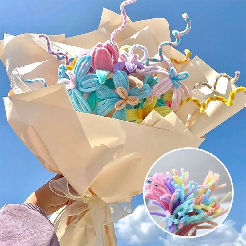Jual 1 IKAT PCS PIPE CLEANER KAWAT BULU BUKET KREATIVITAS DIY | Shopee ...