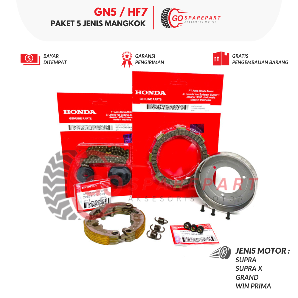 Jual (HONDA) PAKET 5 GN5 MANGKOK GANDA + GANDA ONLY + PLAT KOPLING + RANTAI KETENG + KARET GANDA ...