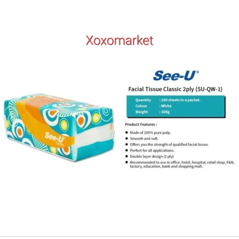 Jual Tisu See u / Tissue See u Classic 250 Sheet 2 Ply | Shopee Indonesia