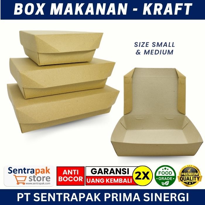 Jual Paper Lunch Box Kraft - Kotak Makanan Kertas - Box Makanan ...
