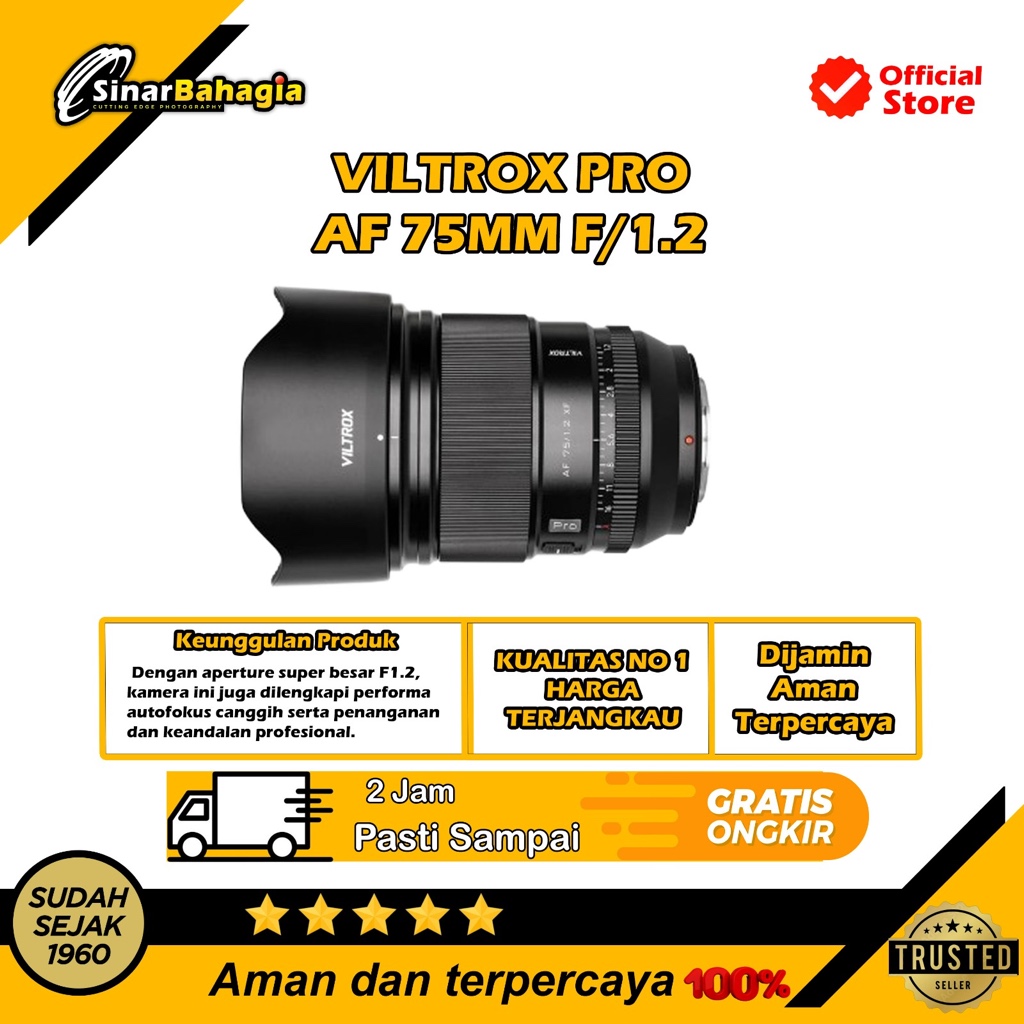 Jual Viltrox Pro AF 75mm F1.2 XF For X Mount | Shopee Indonesia