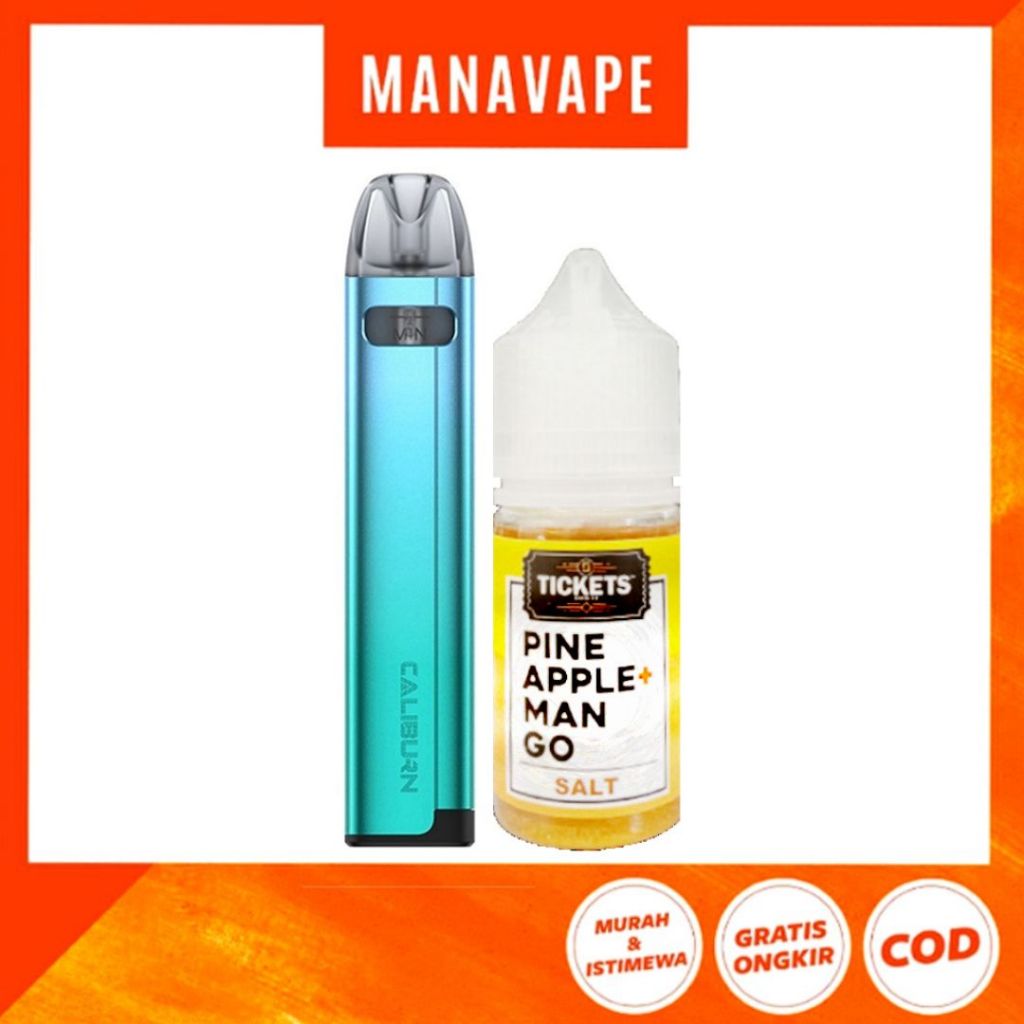 Jual CALIBURN A2S POD AUTHENTIC by UWELL + LIQUID TICKET PINEAPPLE SALT ...