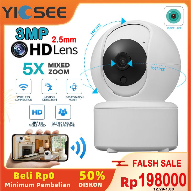 Jual Smart IP Camera CCTV 3MP kamera wifi jarak jauh HP camera cctv ...