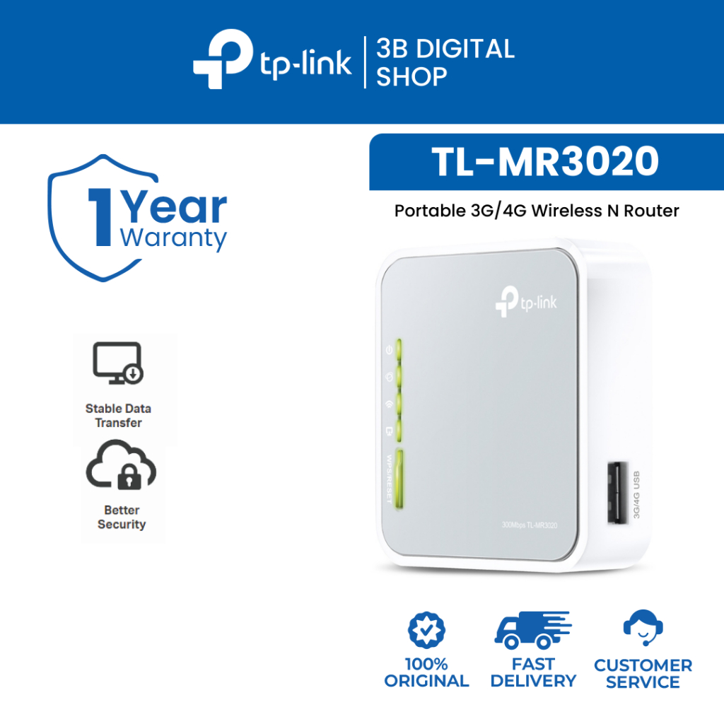Jual TP-LINK TL-MR3020 Portable 3G/4G Wireless N Router - White MR3020 ...