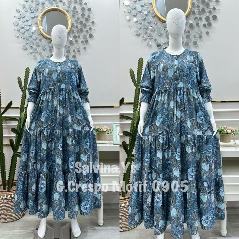 Jual gamis salvina crespo print Lukis | Shopee Indonesia