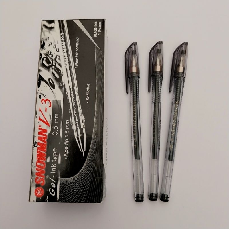 Jual (12 pcs) Bolpen/Pulpen/Ballpoint Snowman V3 0.5mm | Shopee Indonesia