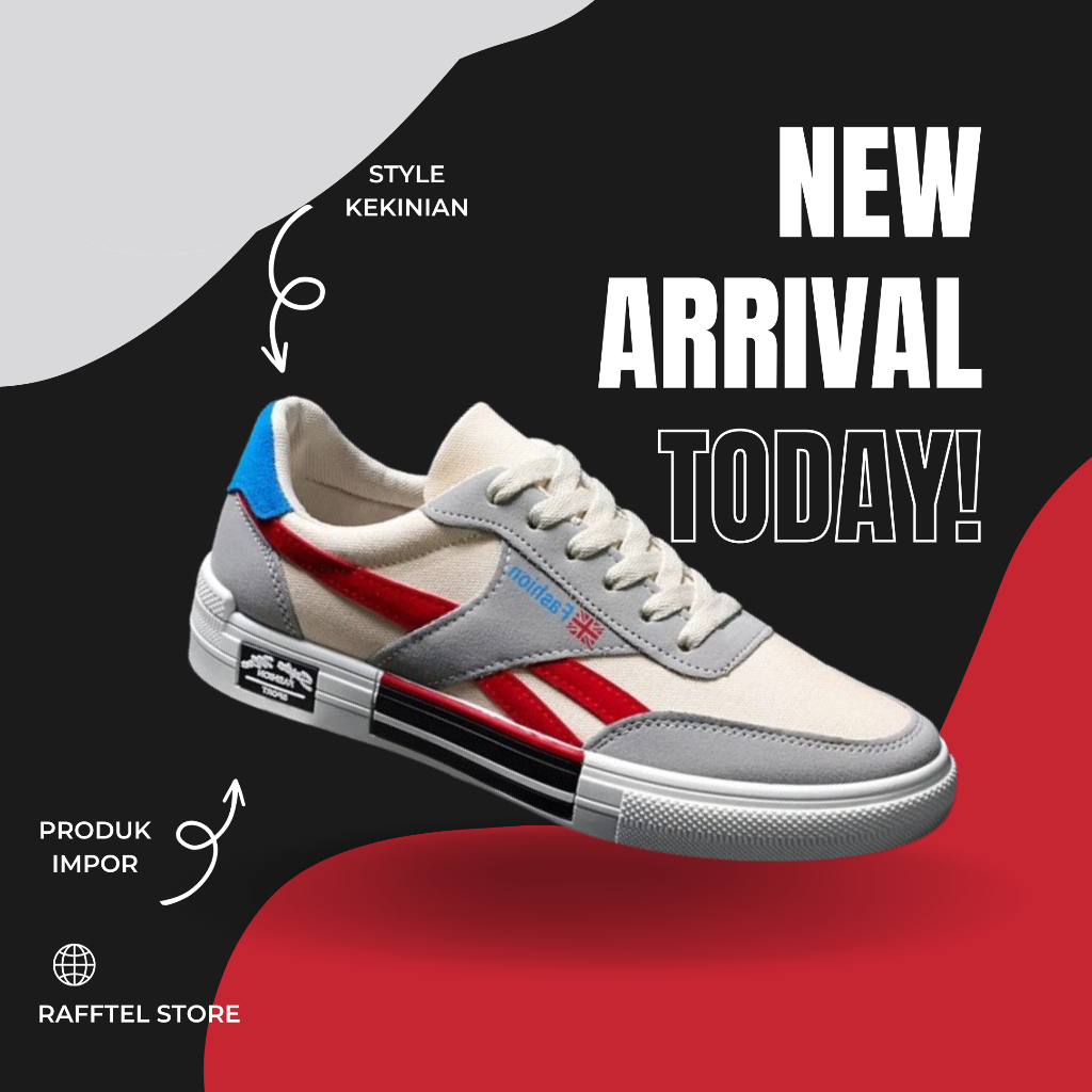 Jual Sepatu Sneakers Pria WARM ZONE List MERAH Tampil Sporty dan Trendy ...