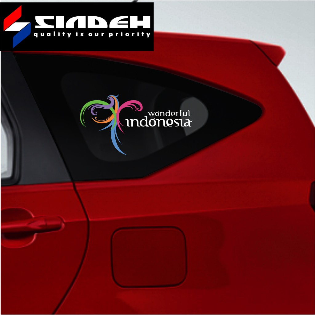 Jual cutting sticker mobil stiker kaca mobil wonderful indonesia ...