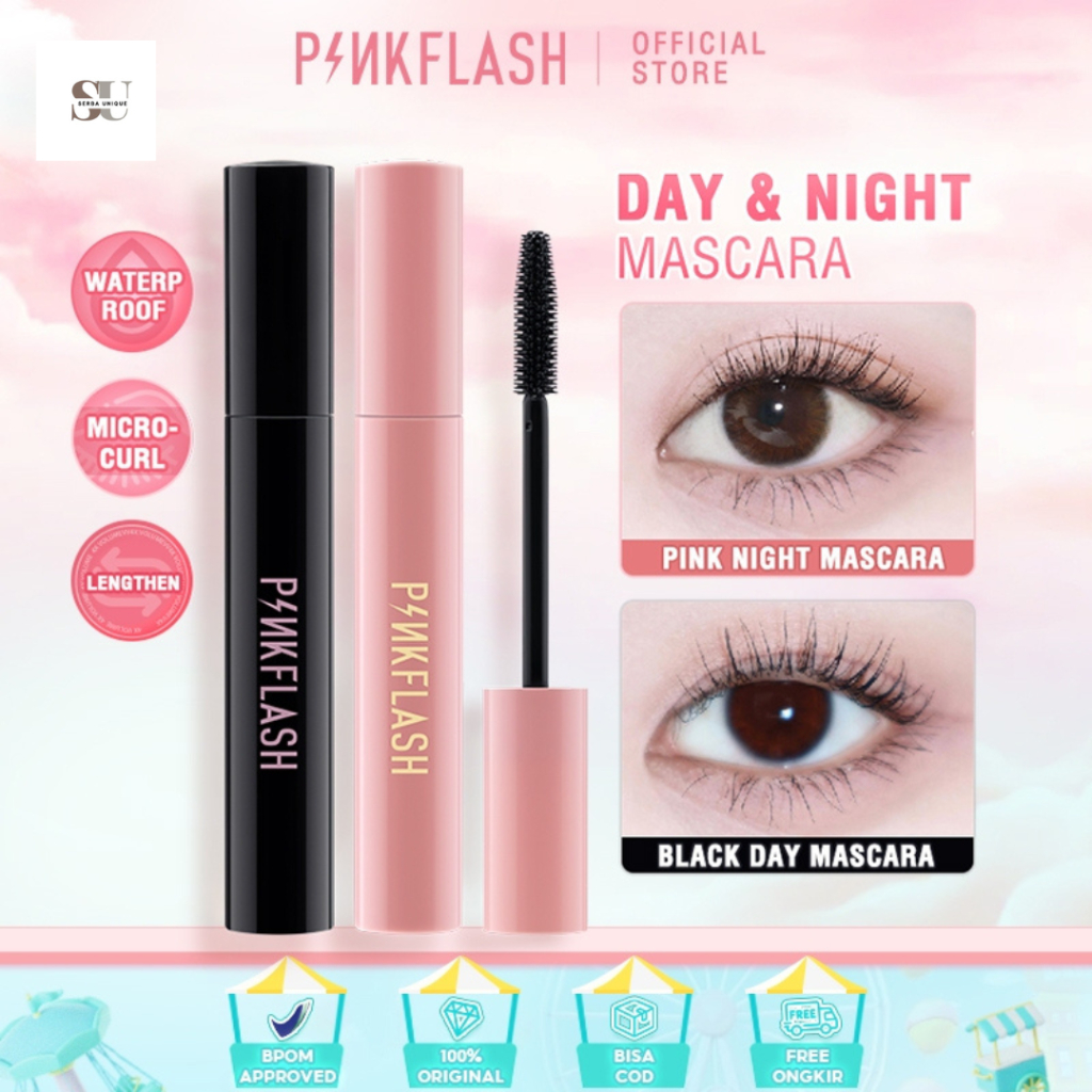 Jual PINKFLASH Day & Night Maskara Lengthening Volume Tahan air Tahan ...