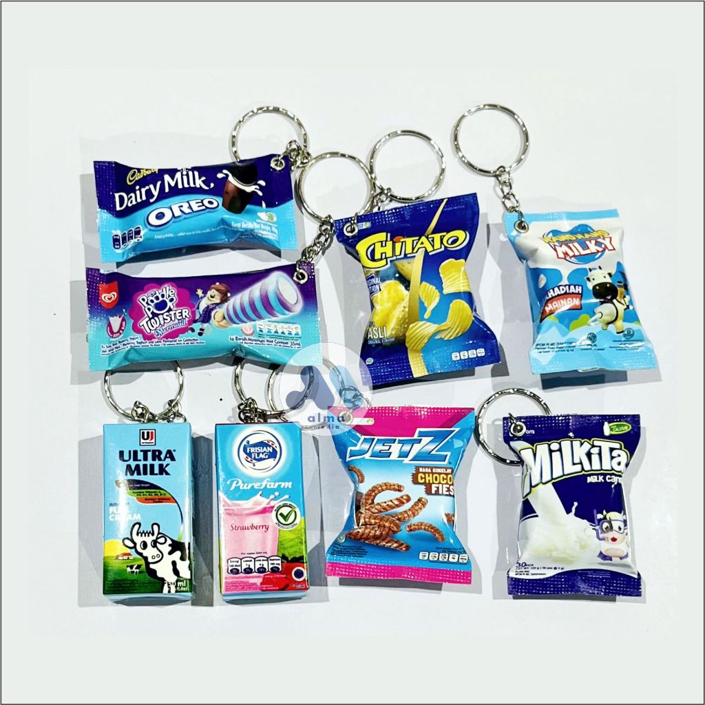 Jual [100pcs]GANTUNGAN KUNCI SNACK MAKANAN RINGAN CEMILAN / GANCI ...