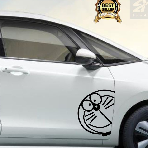 Jual cutting sticker mobil / stiker mobil doraemon outline lucu cute ...