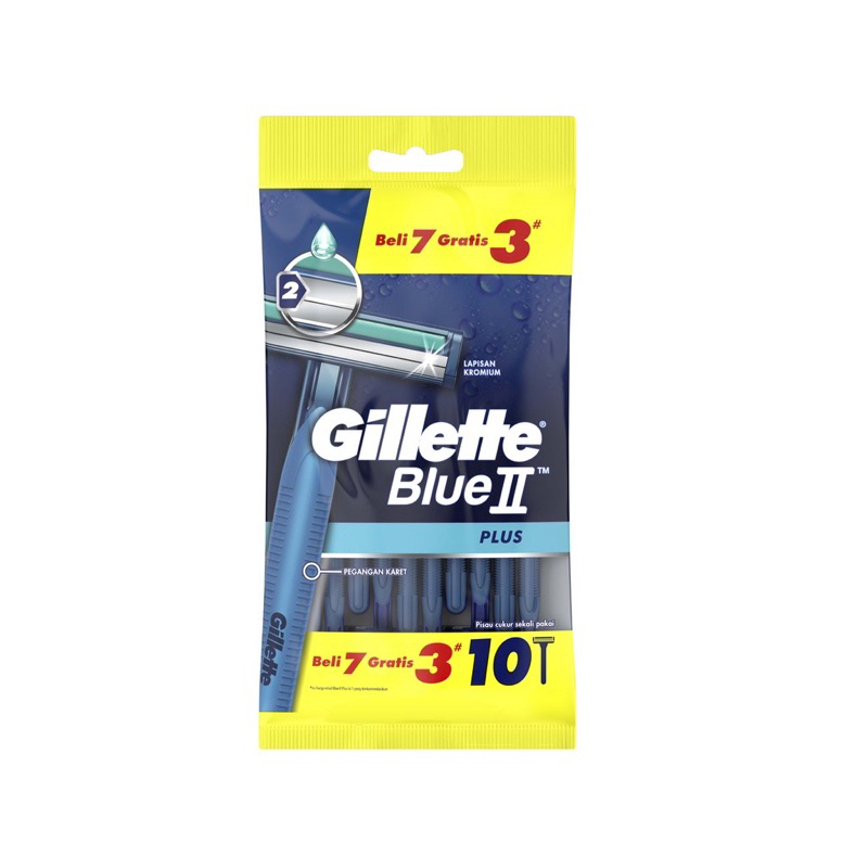 Jual Gillette Pencukur Blue 2 Plus Razor Alat Cukur Isi 10 / 10pcs ...