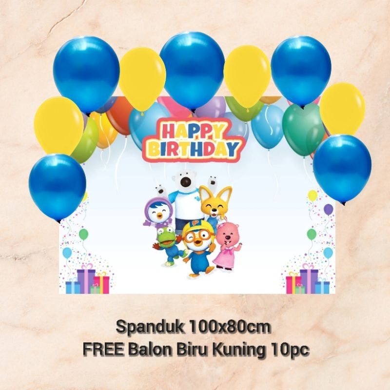Jual Spanduk PORORO banner PORORO spanduk banner ultah anak background ...