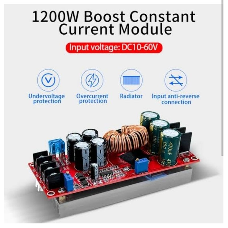 Jual 1200W 20A DC Boost Converter Step UP Power Supply Module | Shopee ...