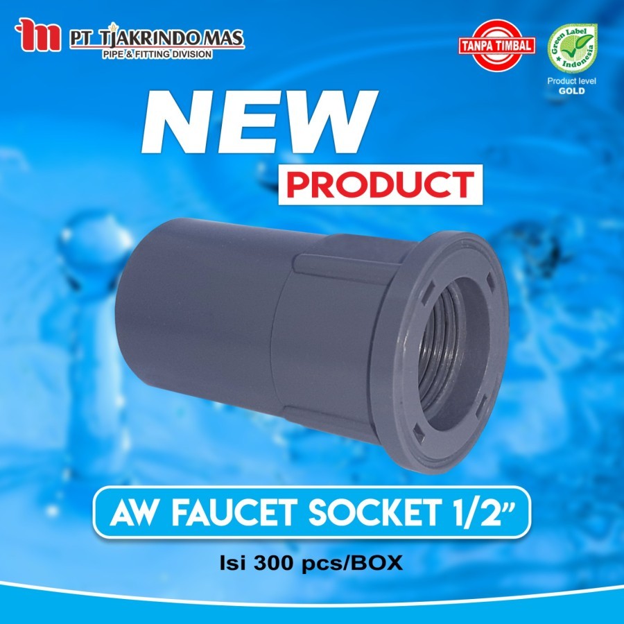 Jual Faucet Socket / Sok Drat Dalam / SDD PVC 1/2" AW | Shopee Indonesia