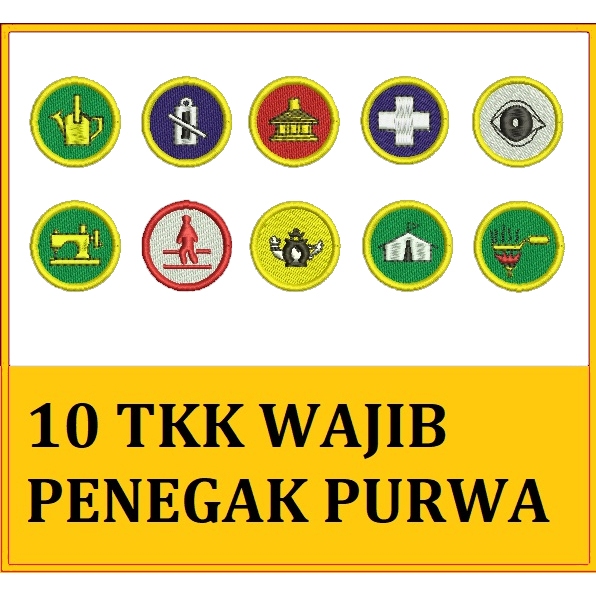 Jual 1 paket (10pcs) TKK Wajib Penegak Purwa (bordir) / tkk pramuka / logo tkk pramuka / lambang ...