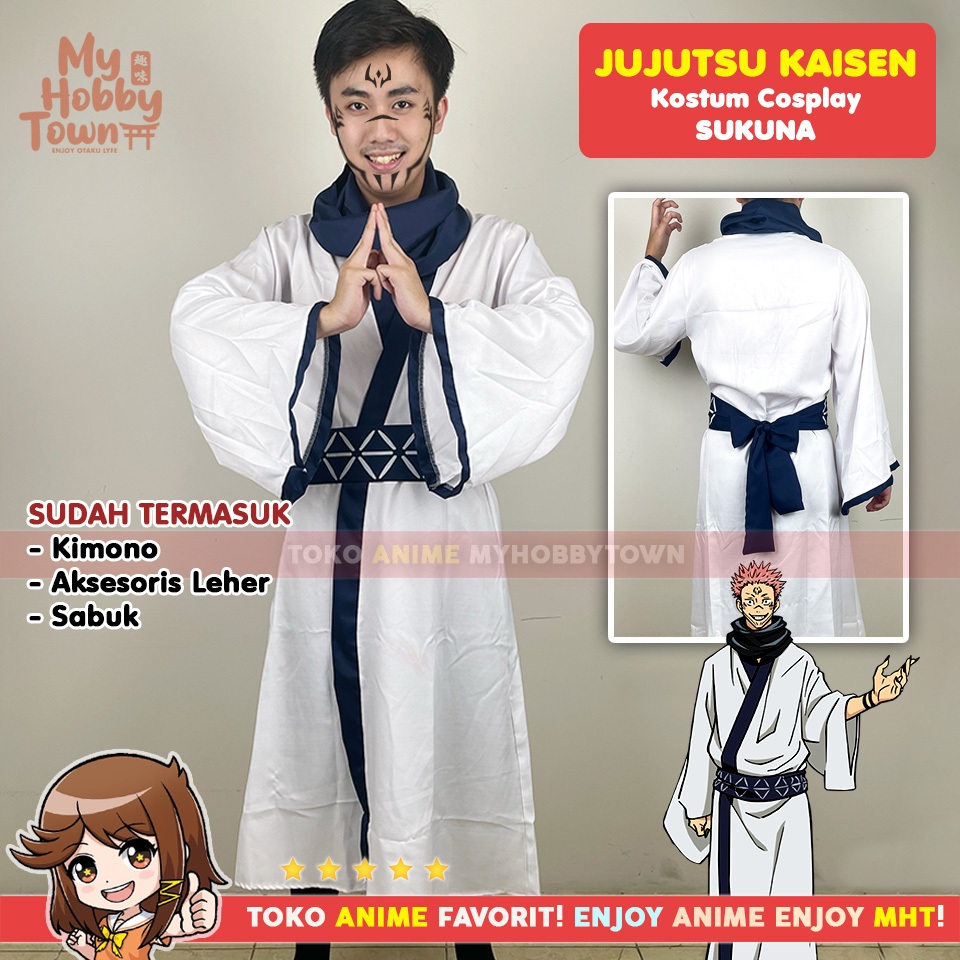 Jual Kostum Cosplay Set Anime Ryomen Sukuna Jujutsu Kaisen Kimono Haori ...
