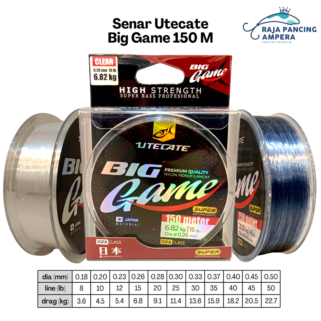 Jual Senar Mono Utecate Big Game | Tali Pancing 150 Meter Murah ...