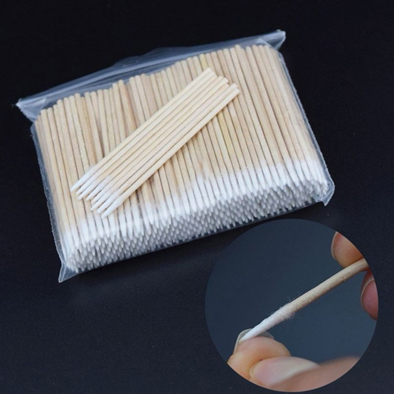 Jual Cotton Swab Pola Sulam Alis Wooden Stick Tusuk Gigi Kapas | Shopee ...