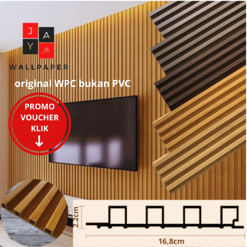 Jual WALLPANEL 3D WPC GOLDEN-SERIES FLUTED WOOD PANEL 2.9M | Shopee Indonesia