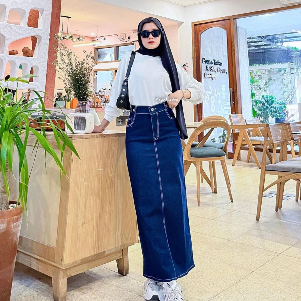 Jual Rok Jeans Slim Wanita Denim Skirt High Waist Muat Bb 38 73 Kg