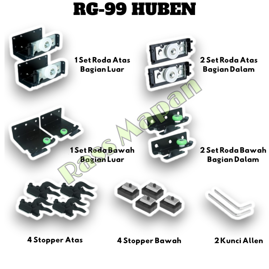 Jual Roda Sliding Pintu Gantung Geser Huben RG 99 RG 100 | Shopee Indonesia