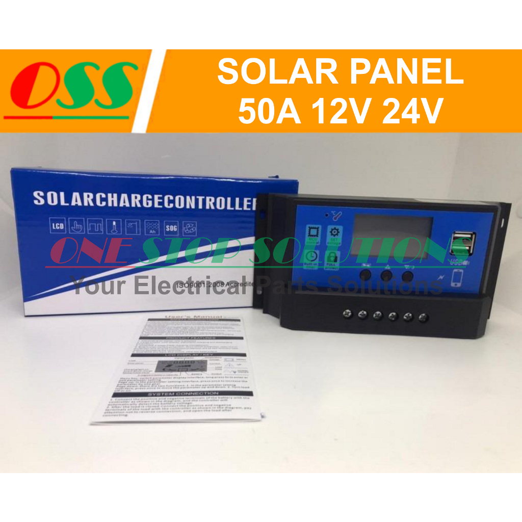 Jual SOLAR PANEL CHARGER CONTROLLER SCC PANEL SURYA 50A 12V 24V ...