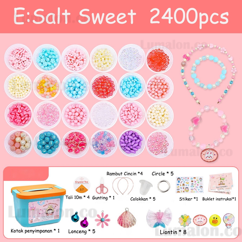 Jual 24 Color DIY Manik-manik Kalung SET KalungMainan Kreatifitas Anak ...