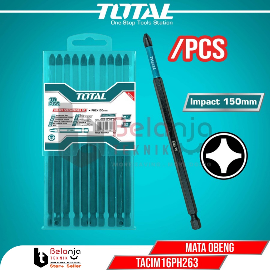 Jual Total Impact Screwdriver Bit PH2 150MM Mata Obeng Impact 150 MM ...