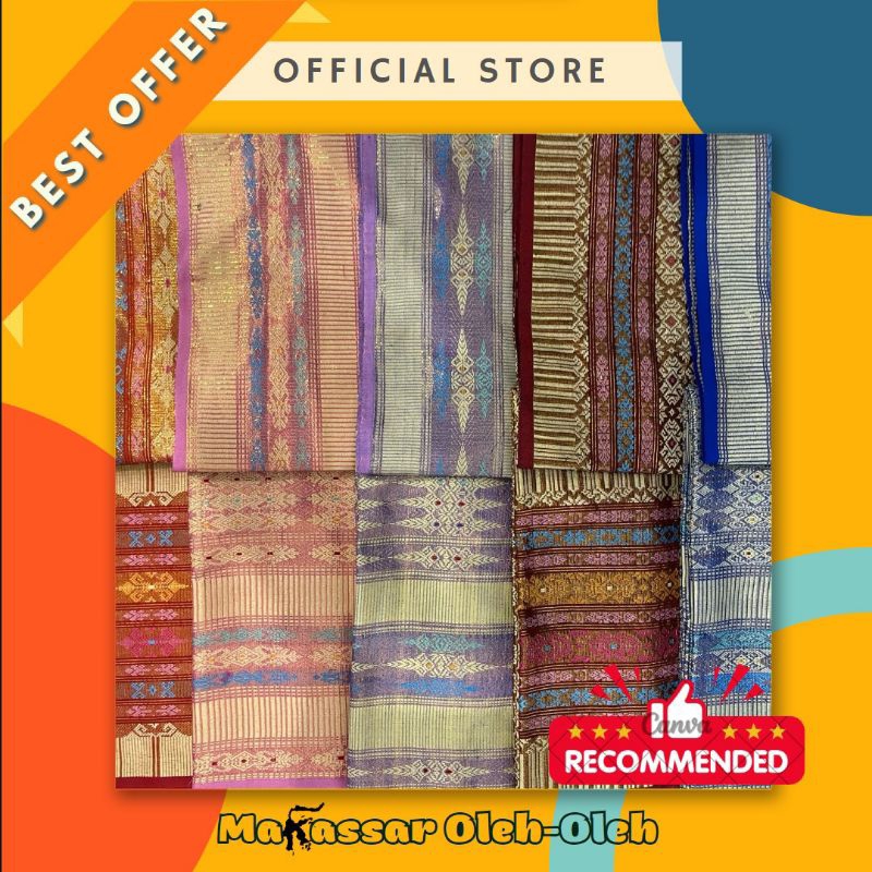 Jual Kain Songket + Selendang Motif Thailand, Palembang & Padang Tenun Mesin / Makassar Oleh ...