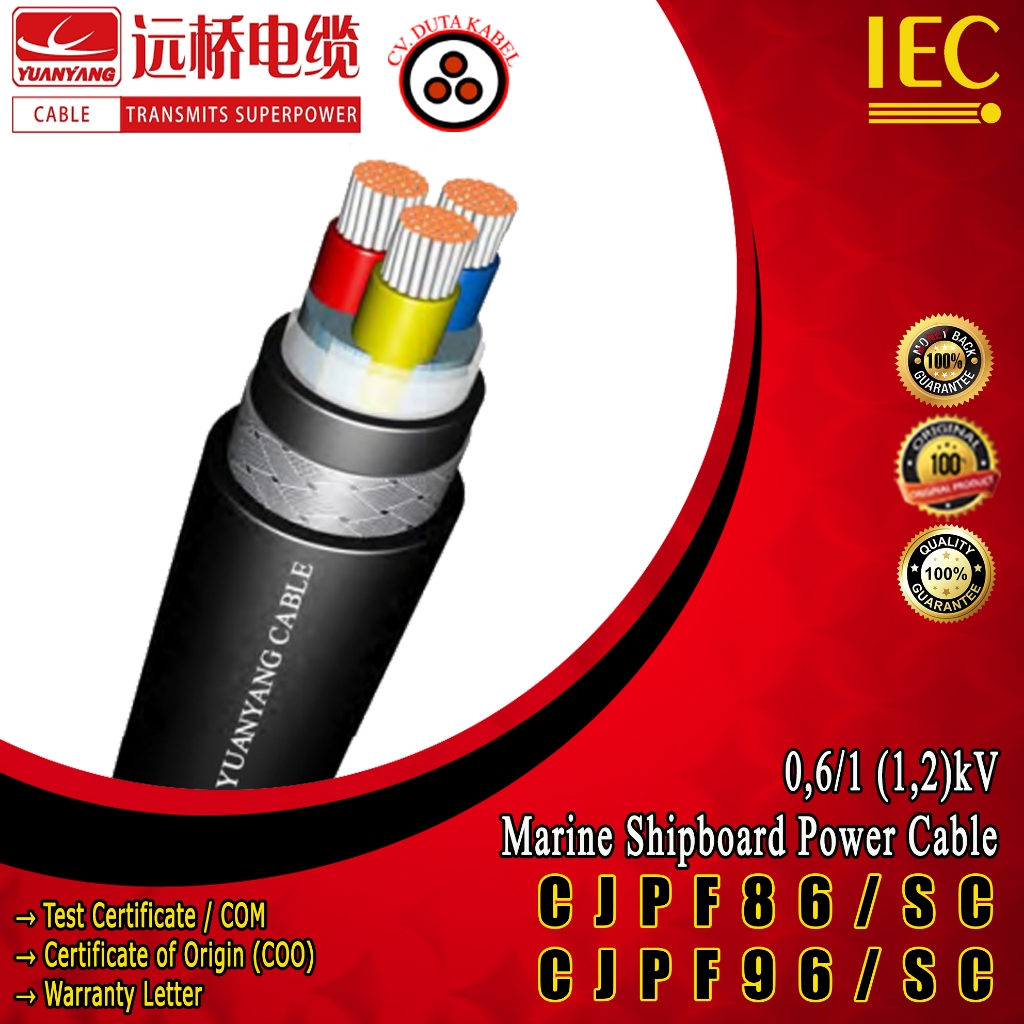 Jual Kabel Marine CJPF86/SC - CJPF96/SC 4x2,5 mm2 / 4x2.5 mm2 MERK YUANYANG / KABEL KAPAL ...