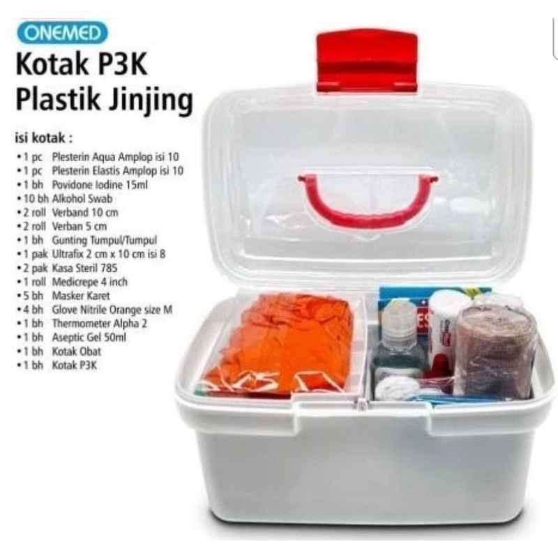 Jual Kotak P3K Jinjing plus isi Lengkap ONEMED- Kotak p3k Family Kit ...