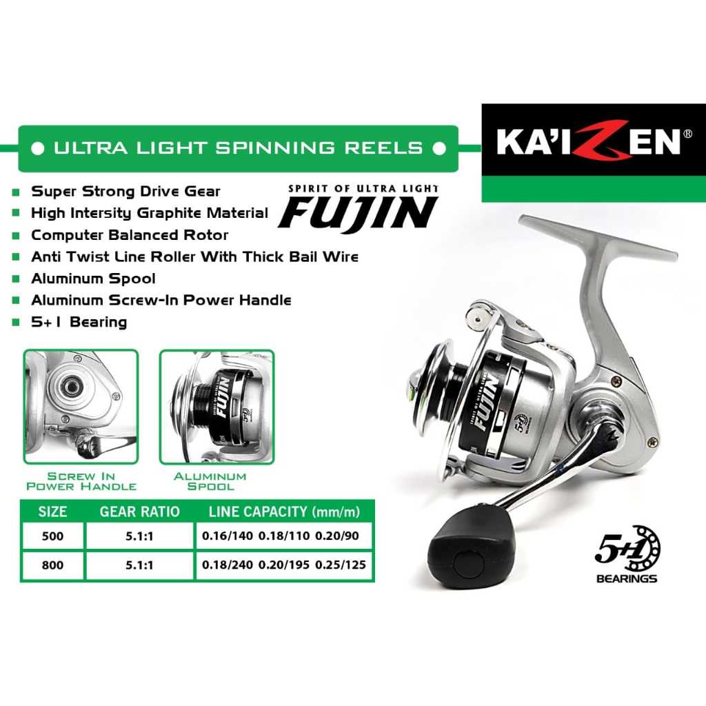 Jual Reel SPINNING ULTRA LIGHT KAIZEN FUJIN (POWER HANDLE) | Shopee ...
