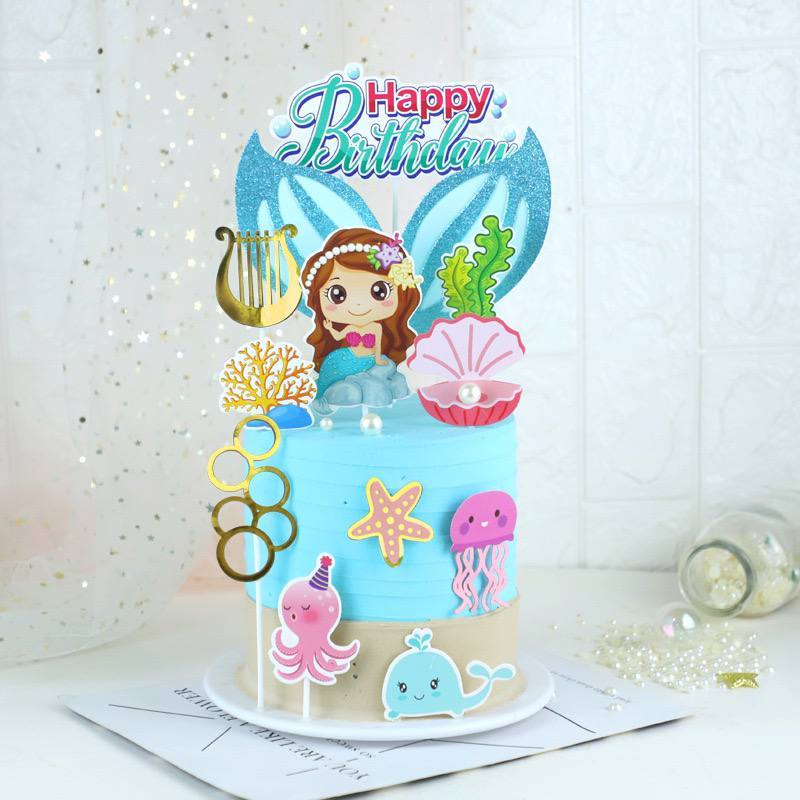 Jual CAKE TOPPER SET LITTLE MERMAID/ HIASAN DAN DEKORASI CAKE ULANG ...