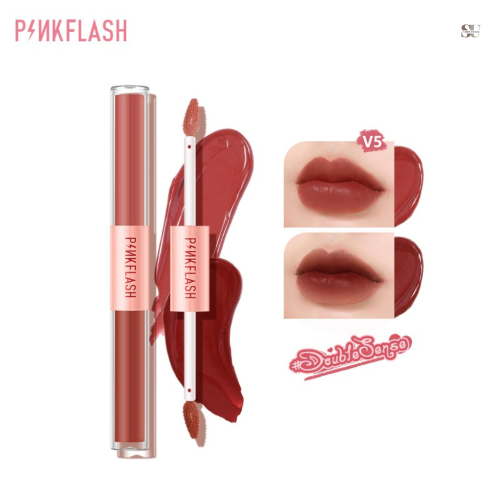 Jual Pinkflash Duo Lip Gloss Double Sense 2in1 Dual Ended Lipstik ...