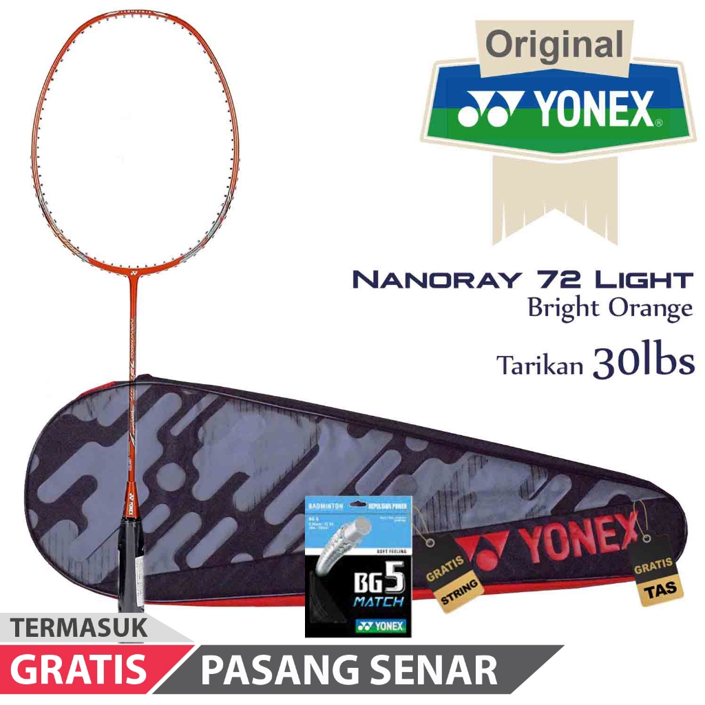 Jual Raket Badminton Yonex Nanoray 72 Light Orange | Shopee Indonesia