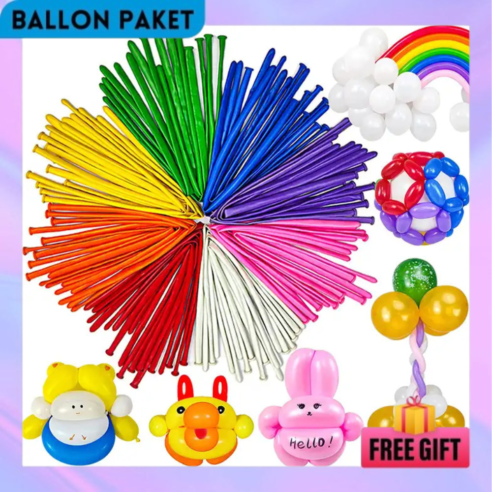 Jual Balon Latex Twist Pentil Doff Balon Panjang Isi 100 Pcs | Shopee ...
