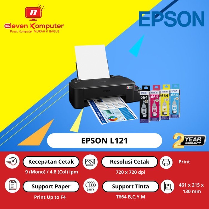 Jual Epson L121 Printer Epson L121 A4 Ink Tank Pengganti Epson L120 Print Only | Shopee Indonesia